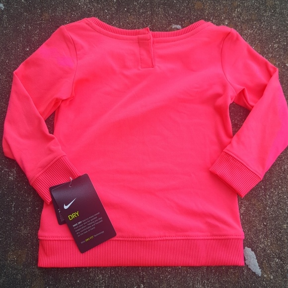 Nike | Shirts & Tops | Nike Drifit Neon Coral Pink Long Sleeve Top 8m ...